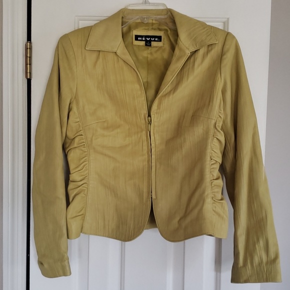 Revue | Jackets & Coats | Citron Green Leather Jacket | Poshmark
